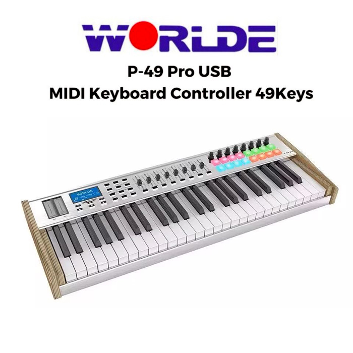 WORLDE P-49 Pro 49-Key USB MIDI Keyboard Controller LCD Display with 49 ...